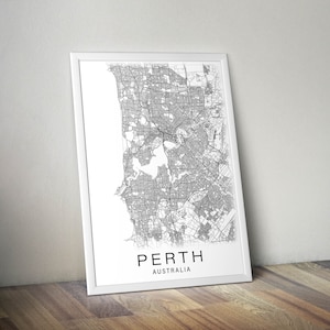 Printable Map of Perth, Australia Instant Download City Map Wall Art - Etsy