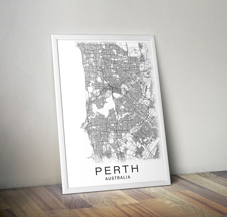 Printable Map of Perth Australia Instant Download City - Etsy