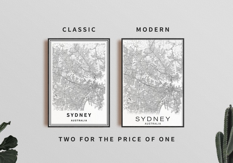 Printable Map of Sydney Australia Instant Download City | Etsy