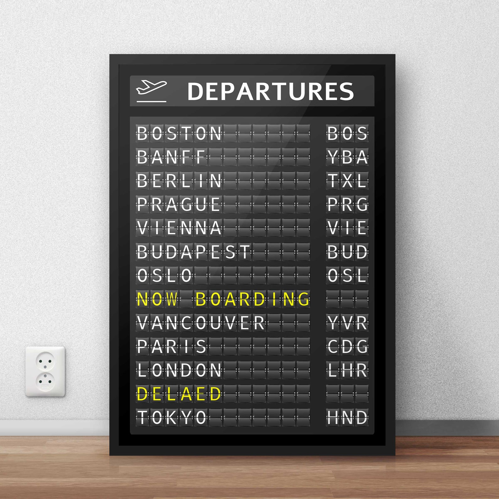 Custom Airport Departures Board - Digital Download \ Wall Art \ Travel ...
