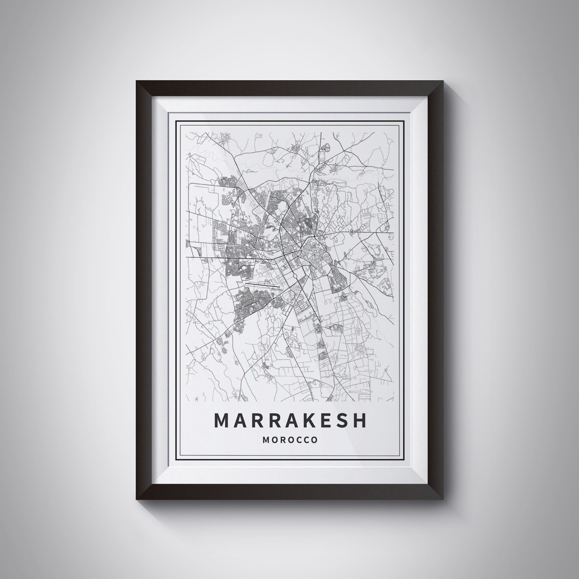 Printable Map of Marrakesh مراكش Morocco Instant Download | Etsy
