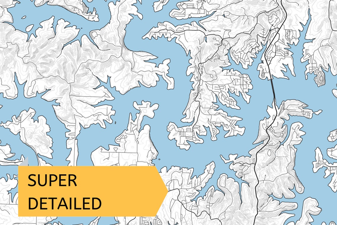 Printable Map of Table Rock Lake, Missouri, US - Instant Download ...