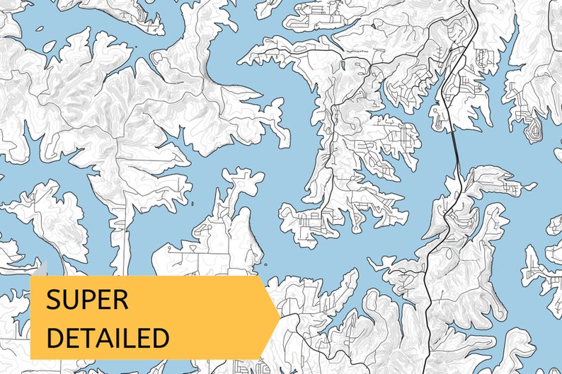 Printable Map of Table Rock Lake Missouri United States | Etsy