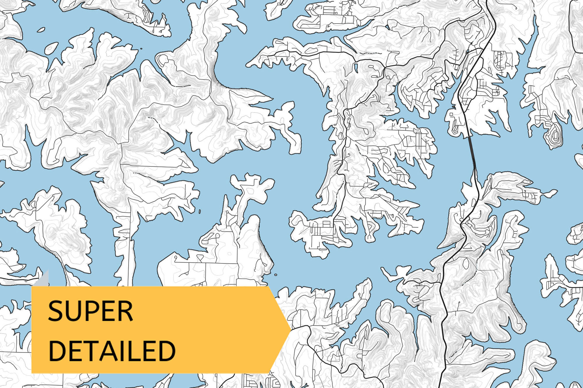 Printable Map of Table Rock Lake Missouri United States | Etsy