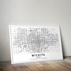 Printable Map of Wichita, Kansas, USA With Street Names - Instant ...