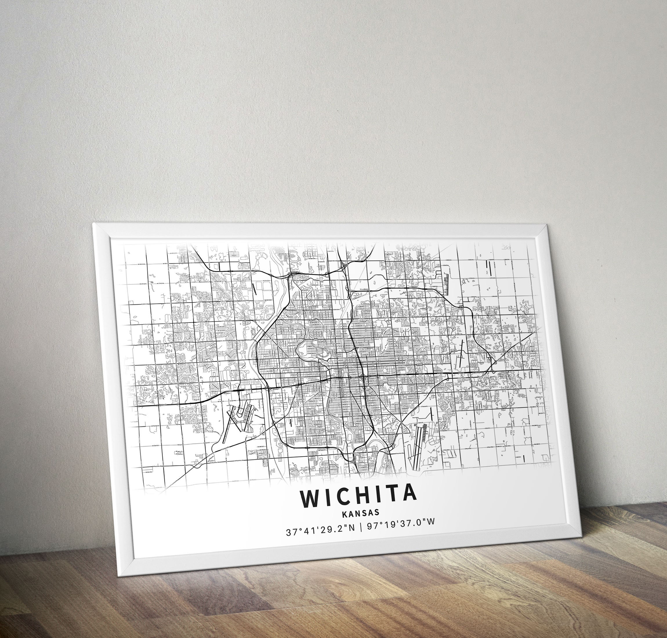 Mapa Imprimible De Wichita-ks Wichita Kansas Map Hi Res Stock