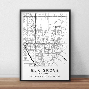 Printable Map of Elk Grove, California, USA With Street Names - Instant ...