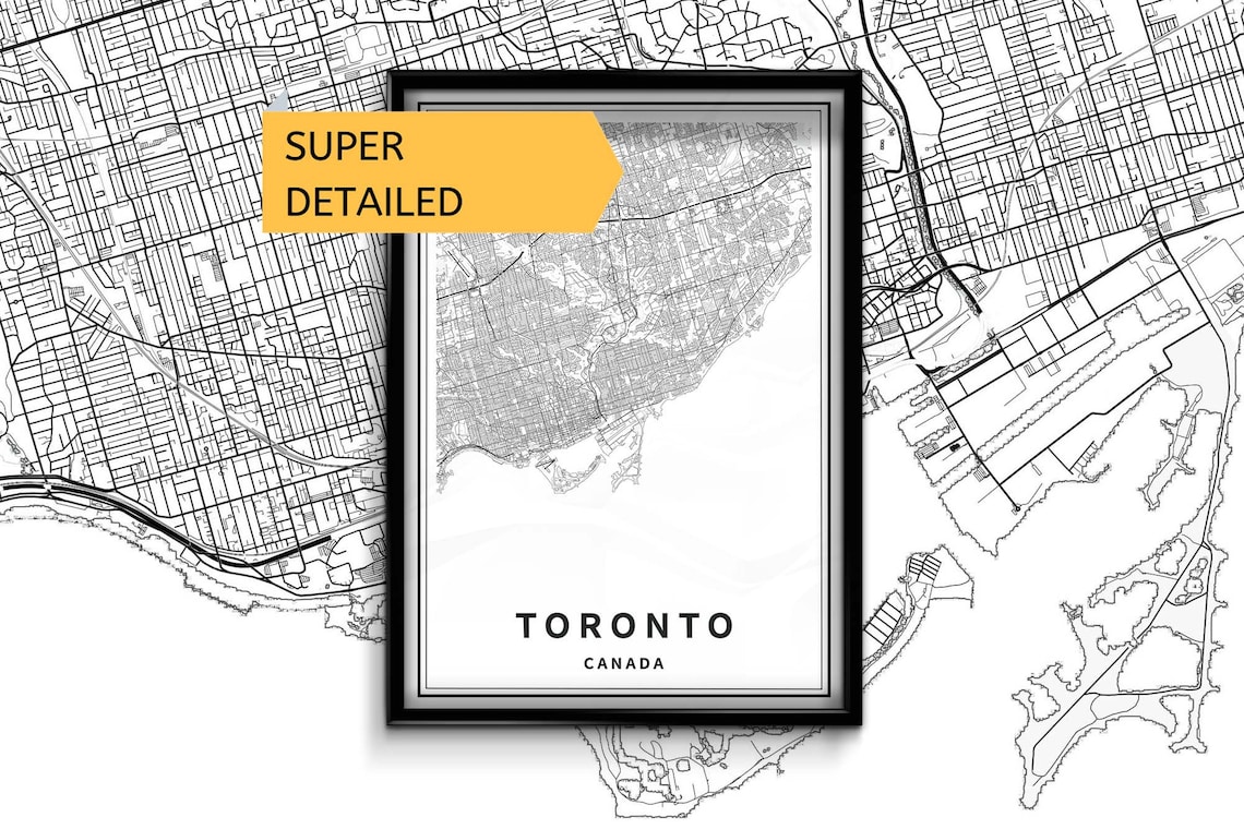 Printable Map of Toronto Canada Instant Download City Map | Etsy