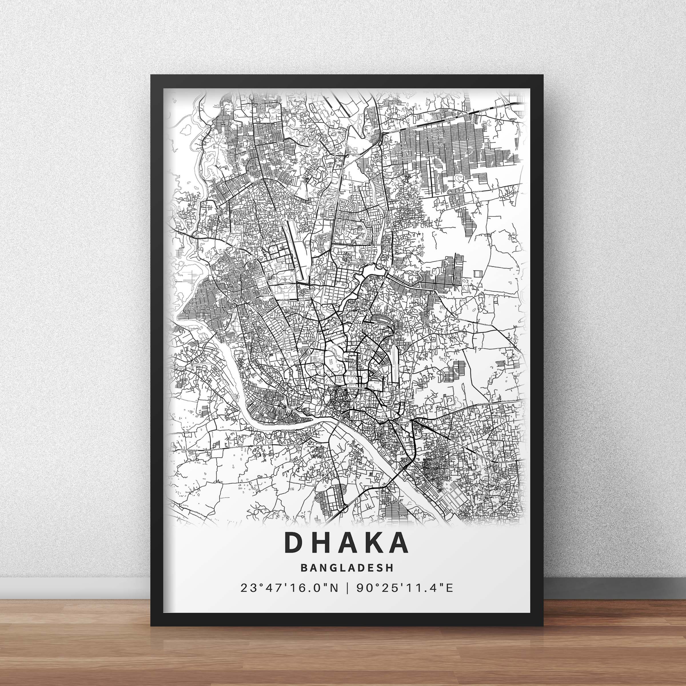 Printable Map of Dhaka Bangladesh With Street Names Instant - Etsy ...