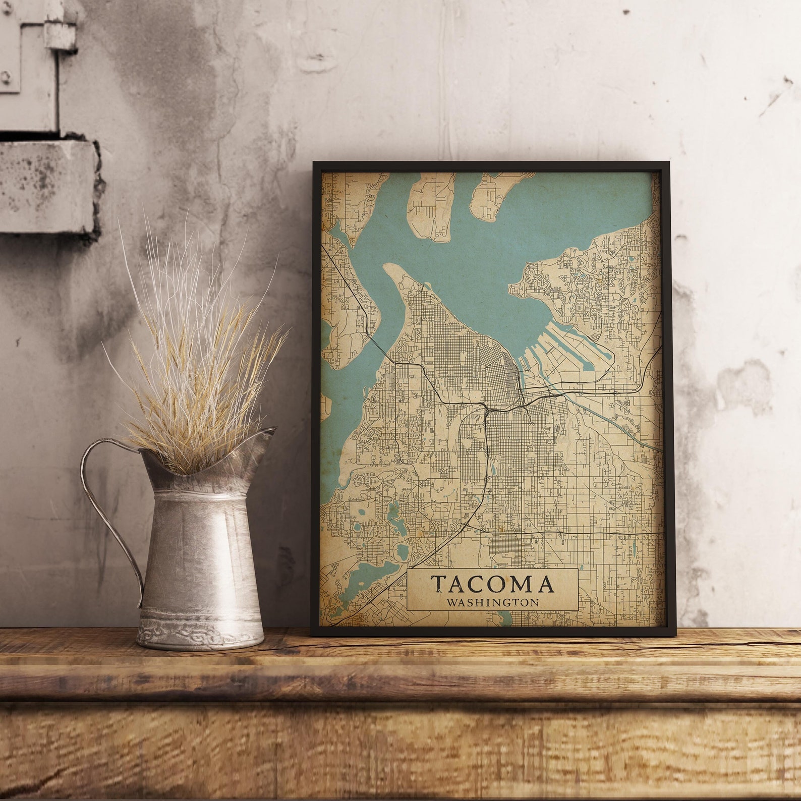Printable Vintage Style Map of Tacoma USA Instant Download - Etsy