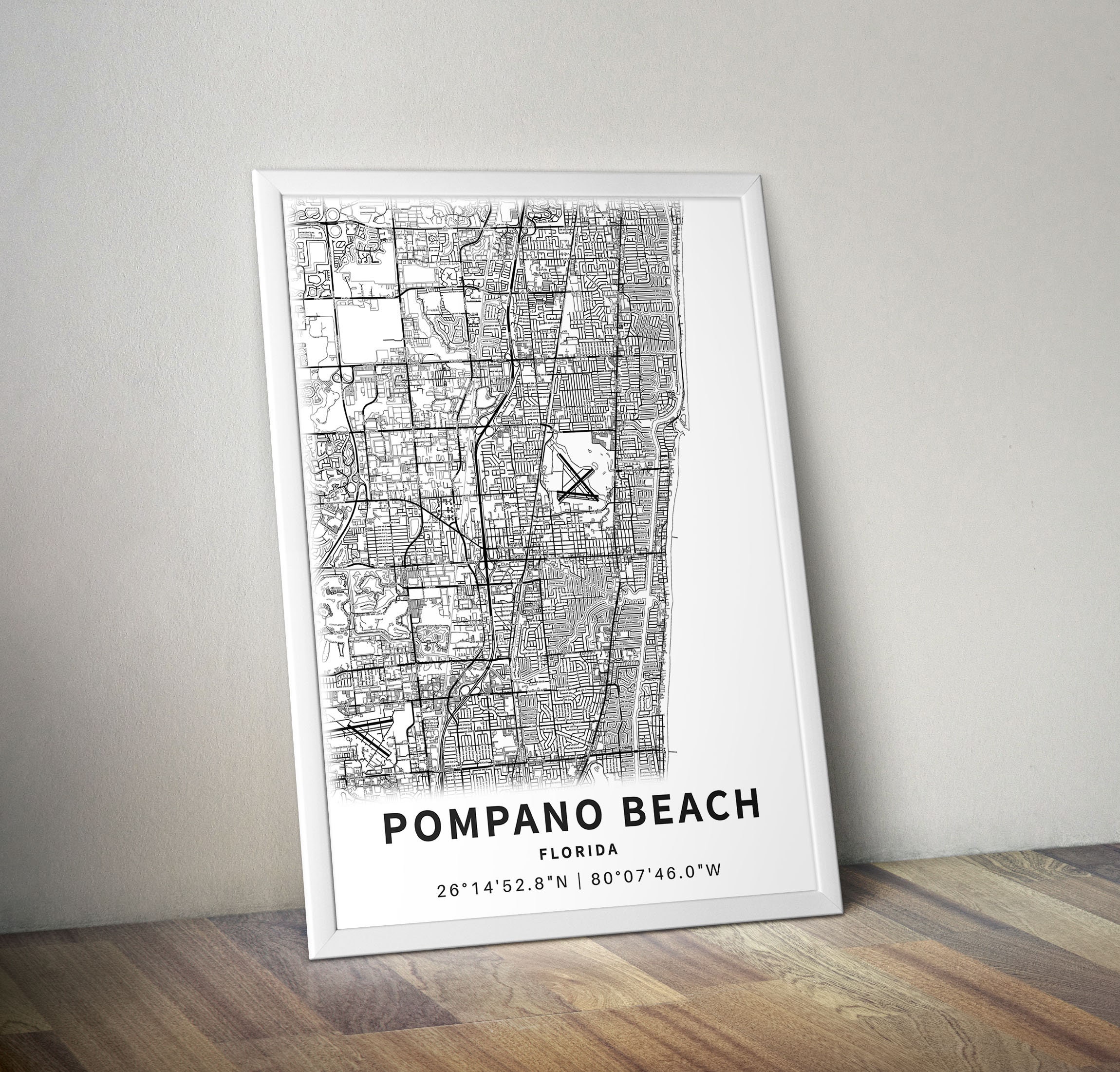 Printable Map of Pompano Beach, Florida, USA With Street Names ...