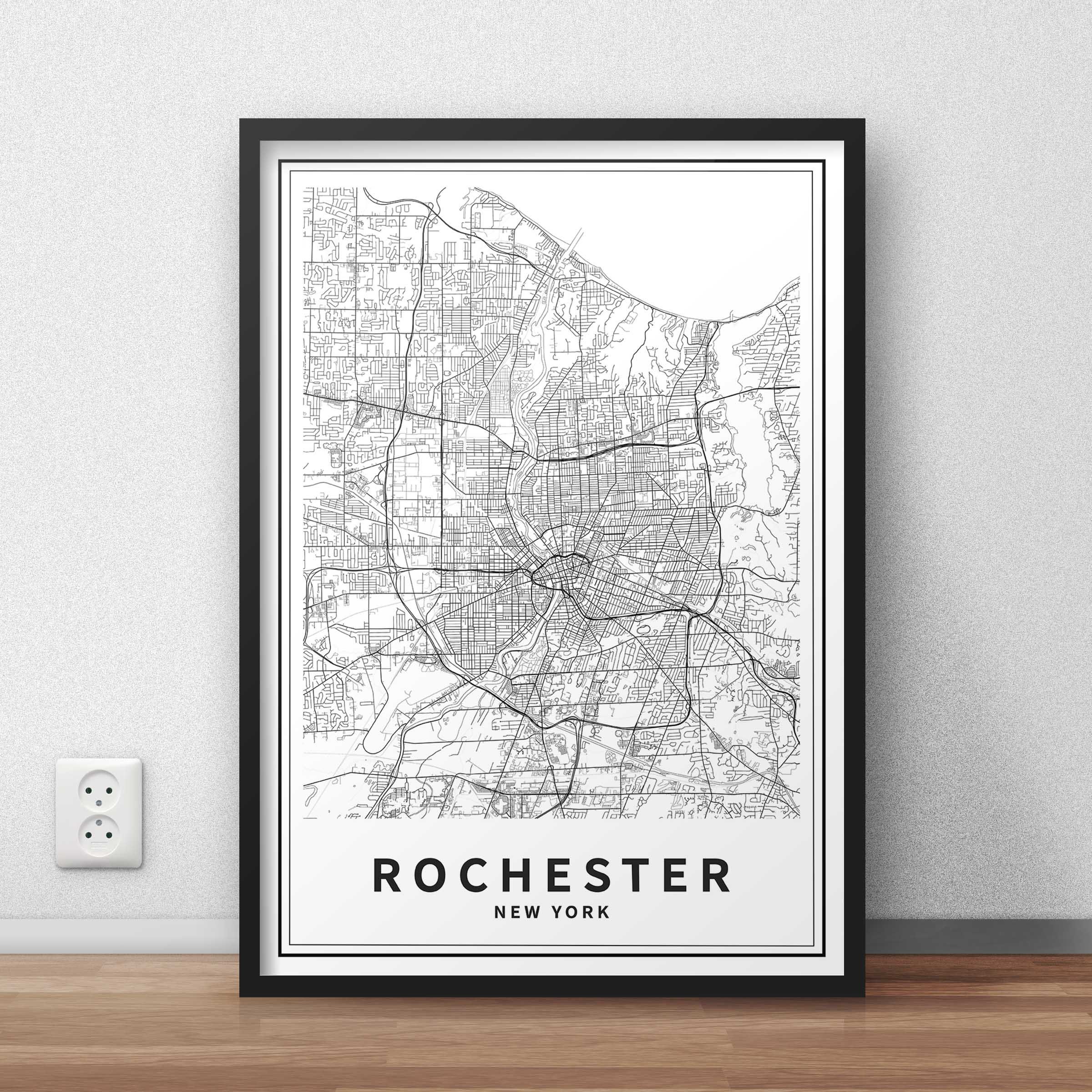 Printable Map of Rochester New York NY USA Instant - Etsy