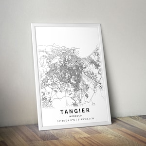 Printable Map of Tangier, Morocco With Street Names - Instant Download ...