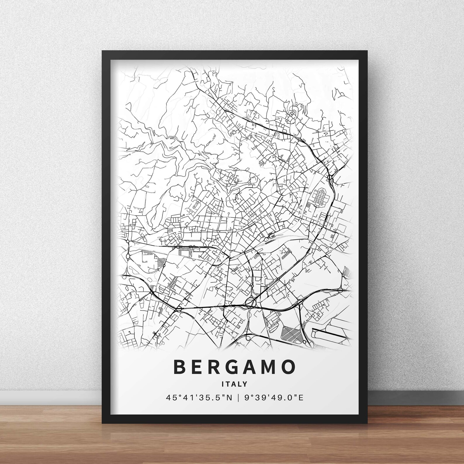 Mapa imprimible de Bérgamo Italia con nombres de calles | Etsy