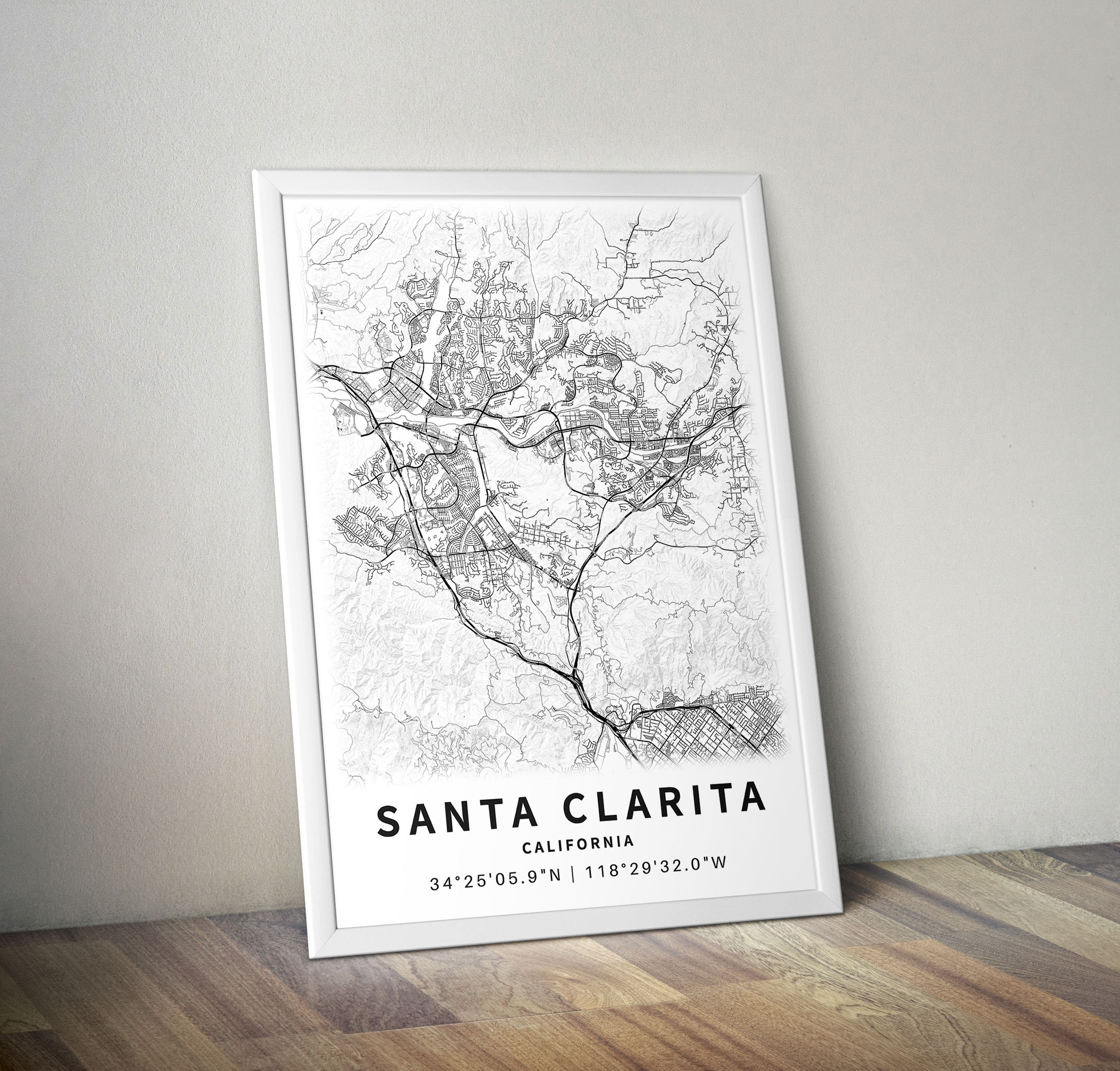 Printable Map of Santa Clarita, California, United States With Street ...
