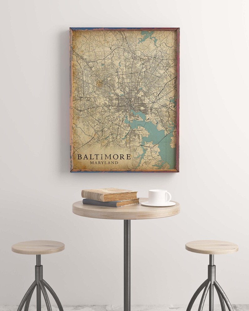 Custom Vintage style Map of Your City Any Country Digital | Etsy