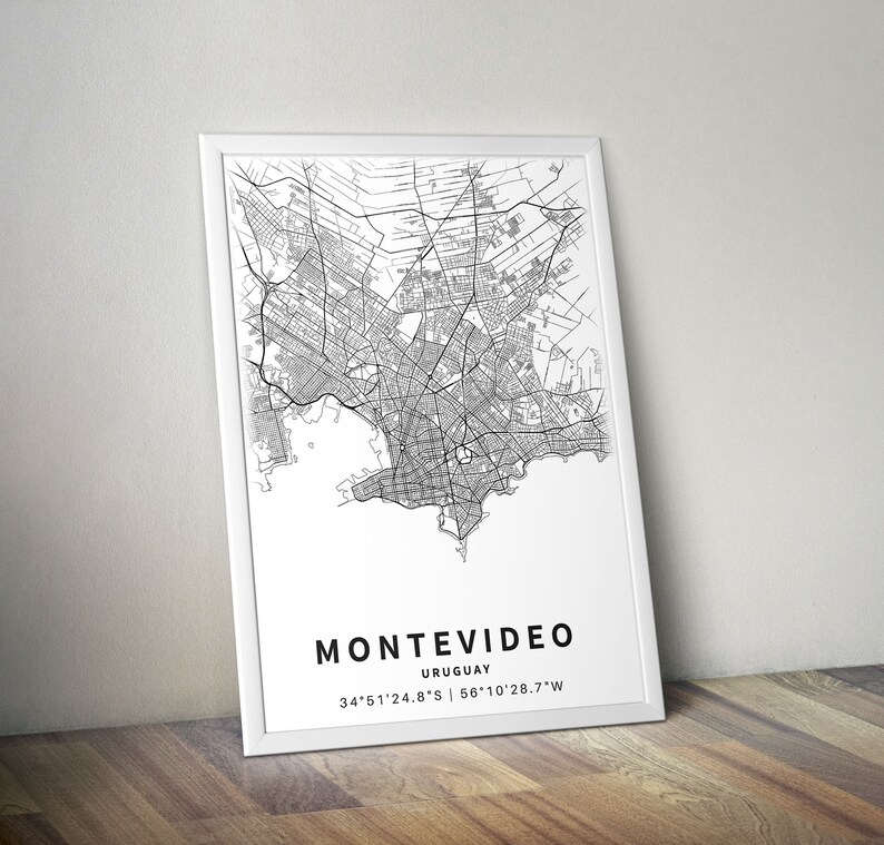Printable Map of Montevideo, Uruguay With Street Names - Instant ...