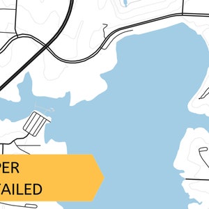 Printable Map of Longview Lake, Missouri, US Instant Download Lake Map ...