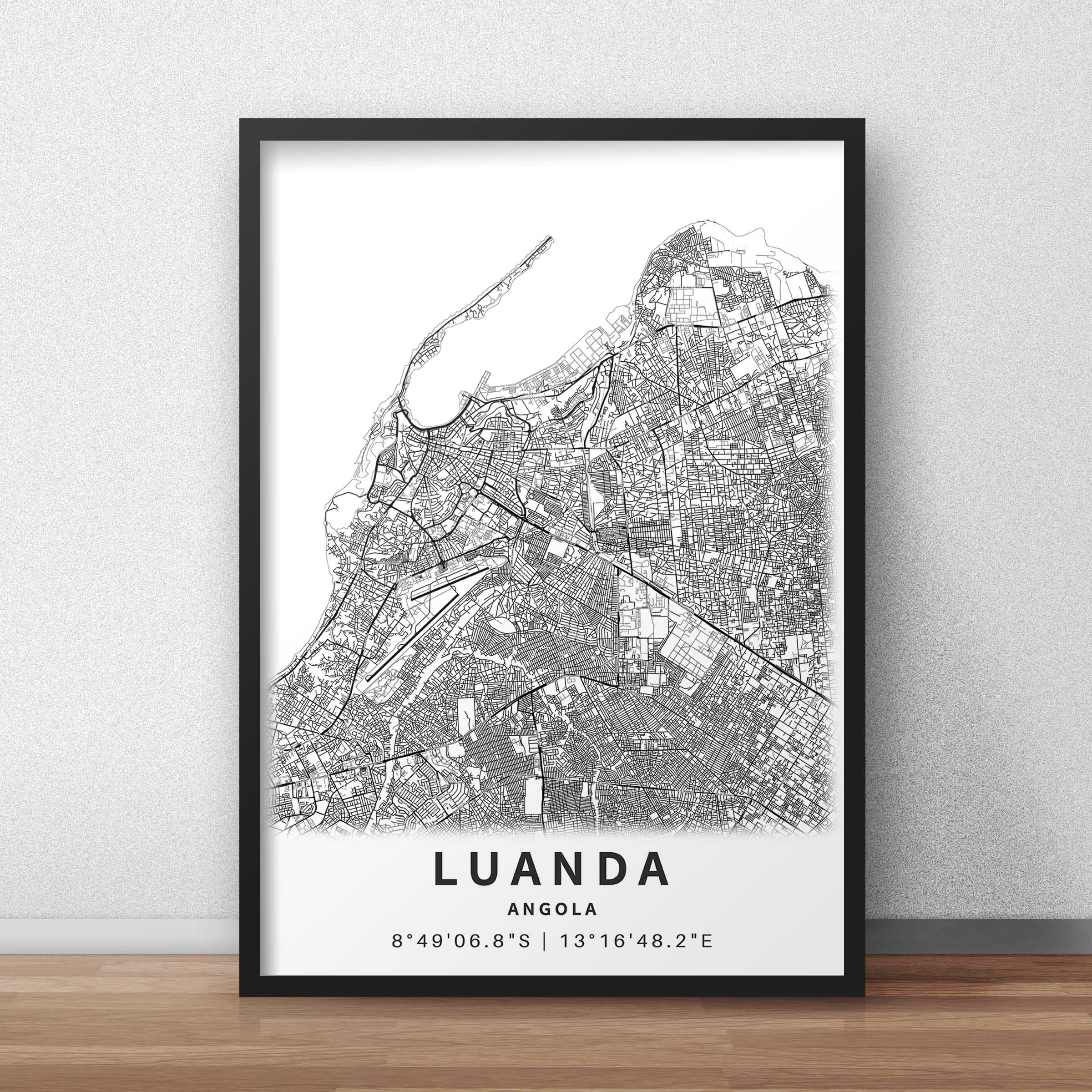Mapa imprimible de Luanda, Angola con nombres de calles - Descarga ...