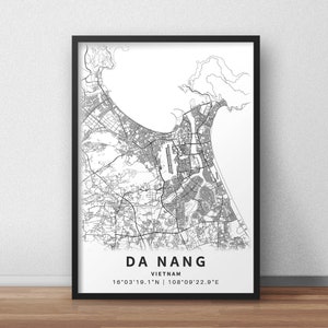 Da Nang Vietnam Map With Street Names, Printable Da Nang City Poster ...