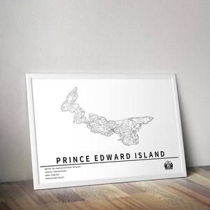 Printable Map of Prince Edward Island, PEI Canada - Instant Download ...