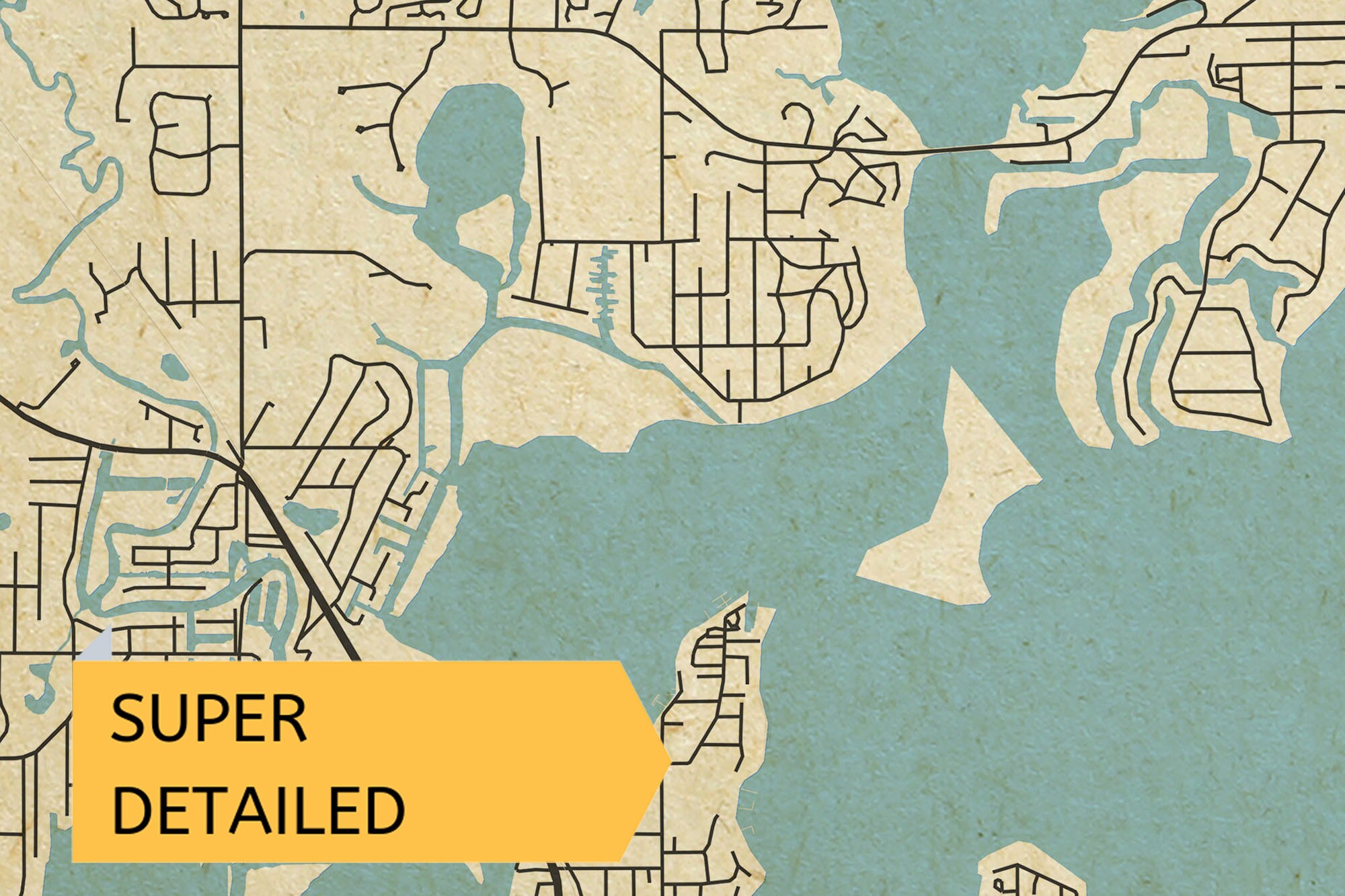 Vintage Style Map of Chain O'lakes Illinois USA Instant - Etsy