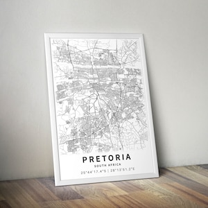 Printable Map of Pretoria, South Africa With Street Names - Instant ...