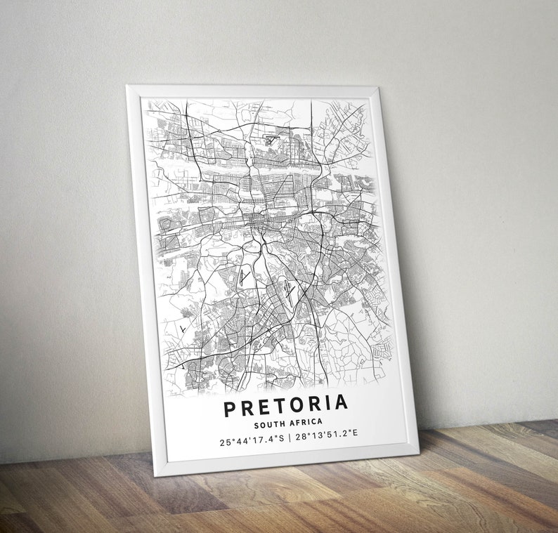 Printable Map of Pretoria, South Africa With Street Names - Instant ...
