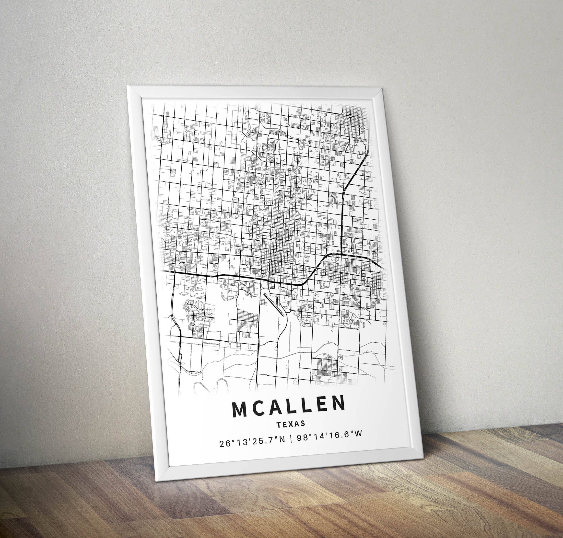 Printable Map of Mcallen, Texas, USA With Street Names - Instant ...