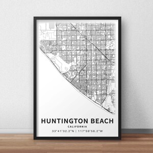 Printable Map of Huntington Beach, California, USA With Street Names ...