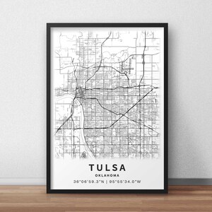 Printable Map of Tulsa, Oklahoma, USA With Street Names - Instant ...