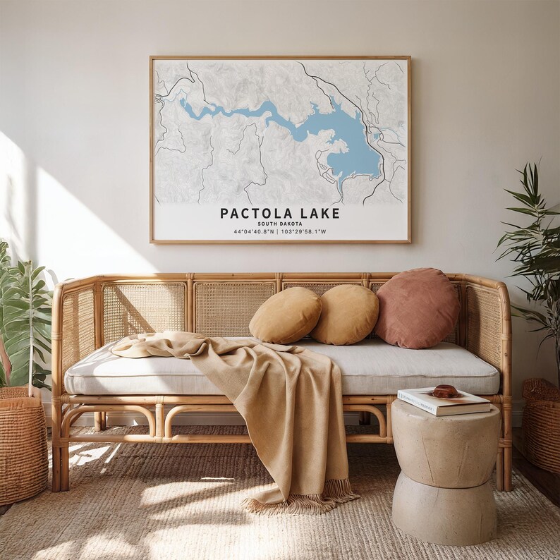 Pactola Lake Map Poster, South Dakota Printable Lake House Decor ...