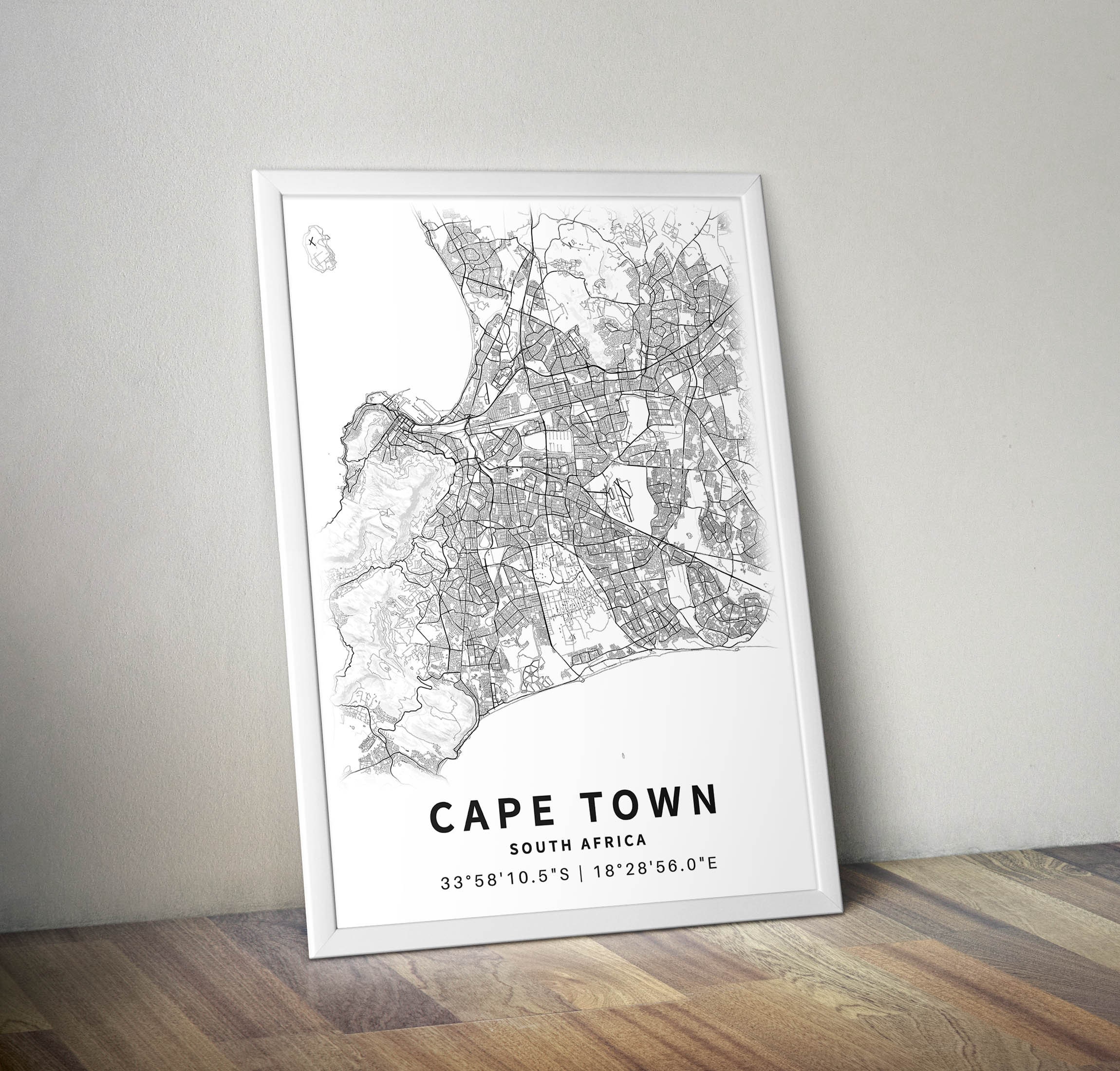 Printable Map of Cape Town South Africa With Street Names - Etsy
