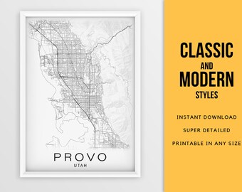 Provo City Map | Etsy