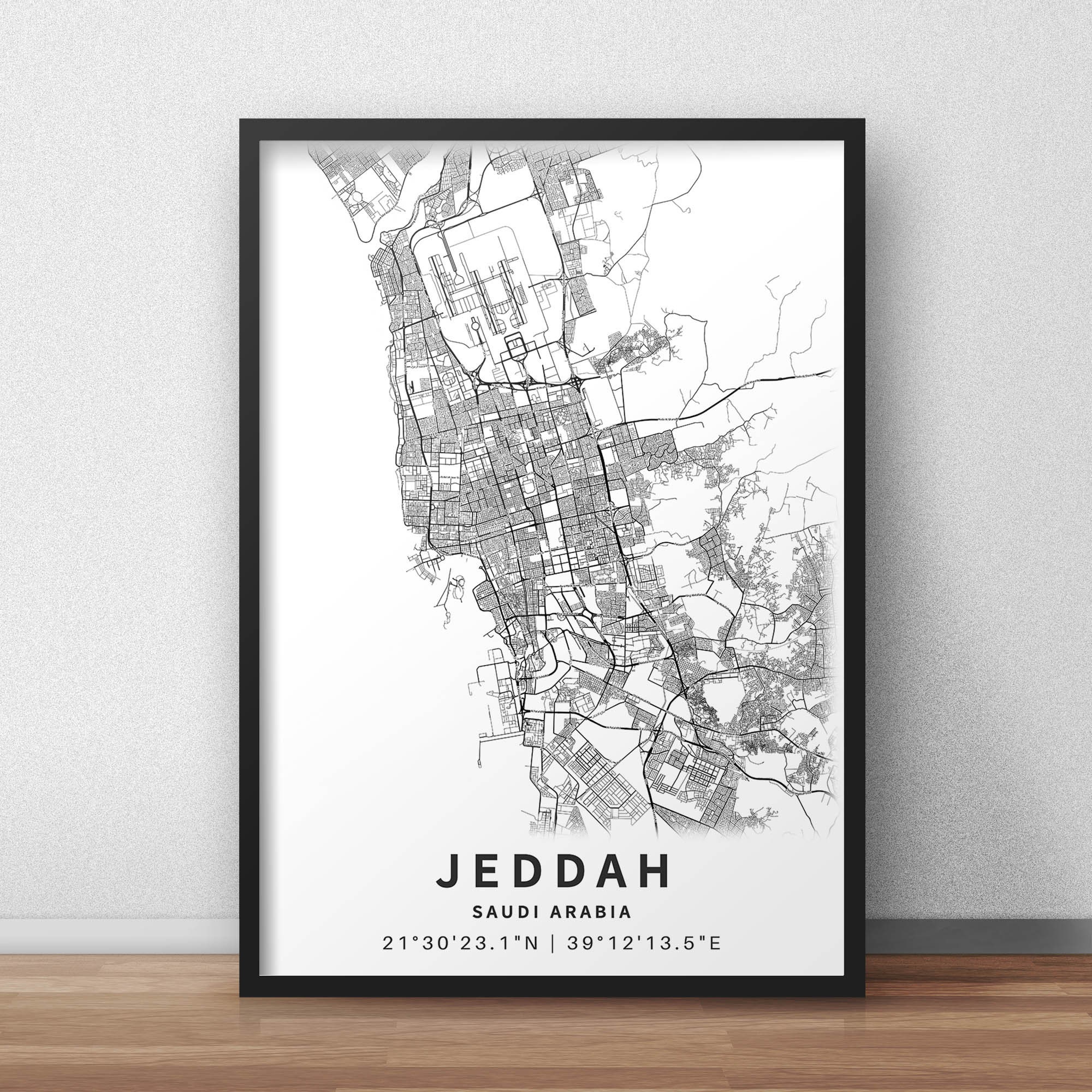 Printable Map of Jeddah, Saudi Arabia With Street Names - Instant ...