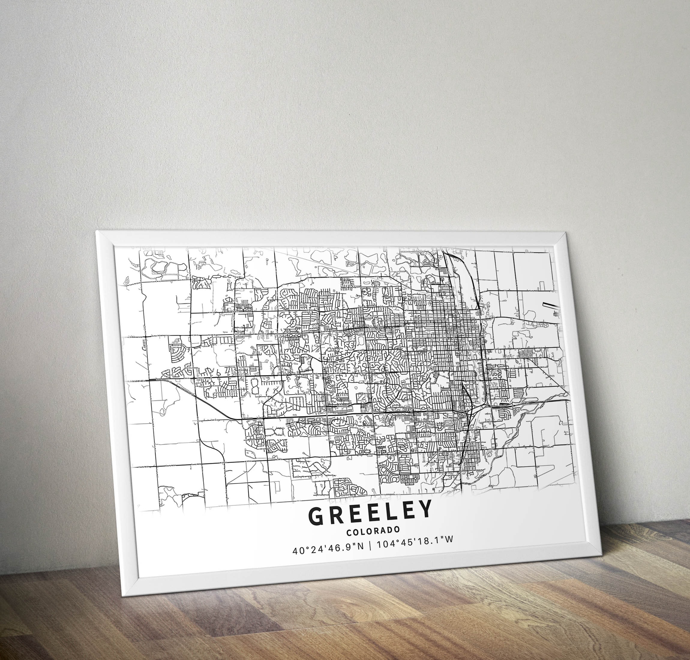 Printable Map of Greeley, Colorado, USA With Street Names - Instant ...