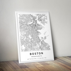Printable Map of Boston, Massachusetts, USA With Street Names - Instant ...