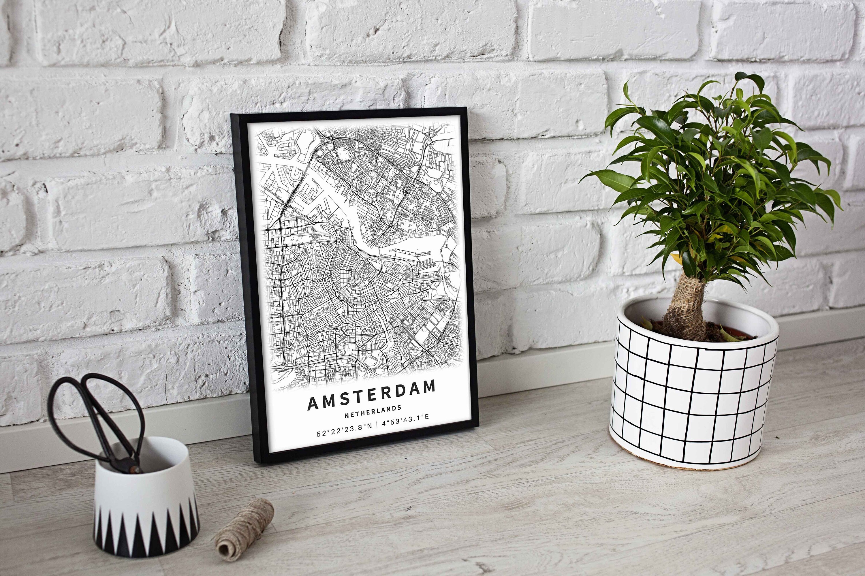 Printable Map of Amsterdam Netherlands With Street Names - Etsy
