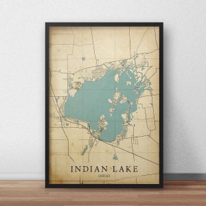 Custom Vintage Style Map of Your Lake Digital Download Lake Map Wall ...