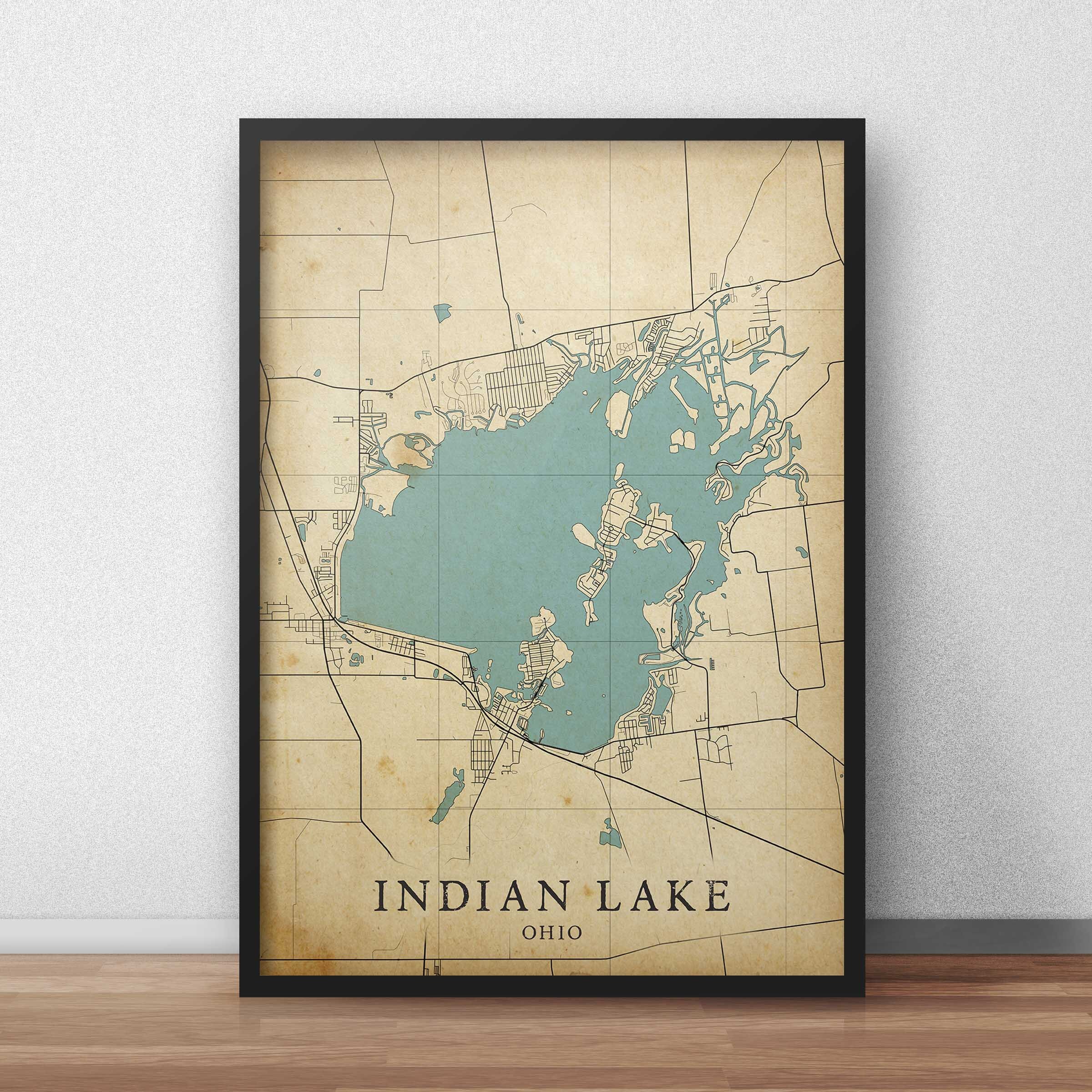 Custom Vintage style Map of Your Lake - Digital Download \ Lake Map ...