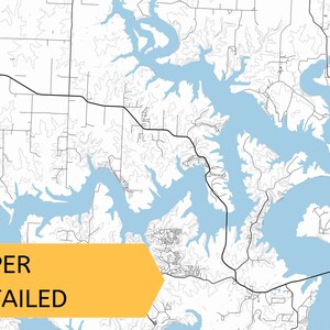 Printable Map of Truman Lake, Missouri, US - Instant Download \ Lake ...