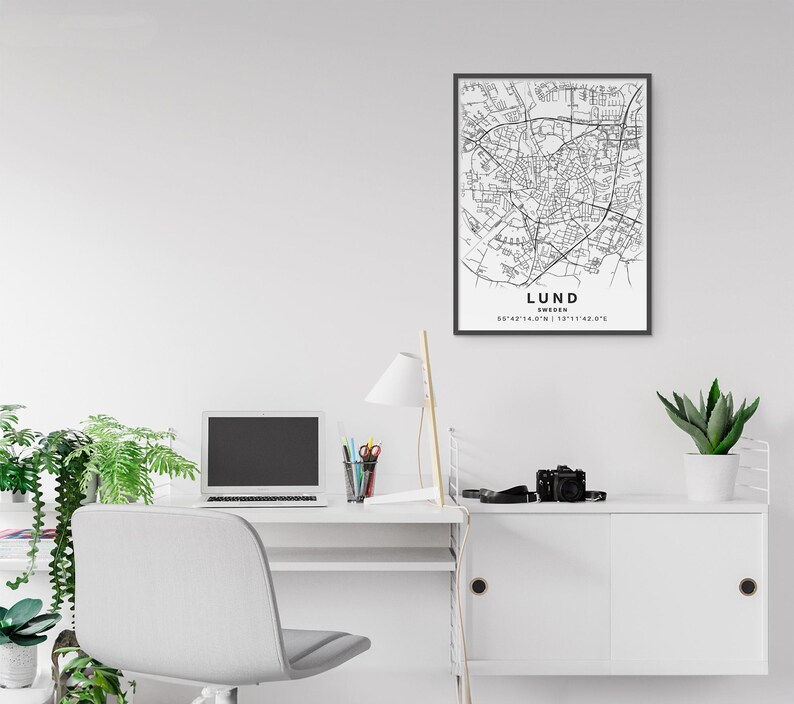 Printable Map of Lund, Sweden With Street Names - Instant Download ...