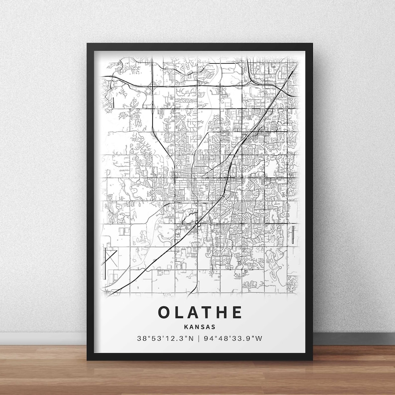 Printable Map of Olathe, Kansas, USA With Street Names - Instant ...