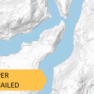 Printable Map of Shuswap Lake, British Columbia, Canada - Instant ...