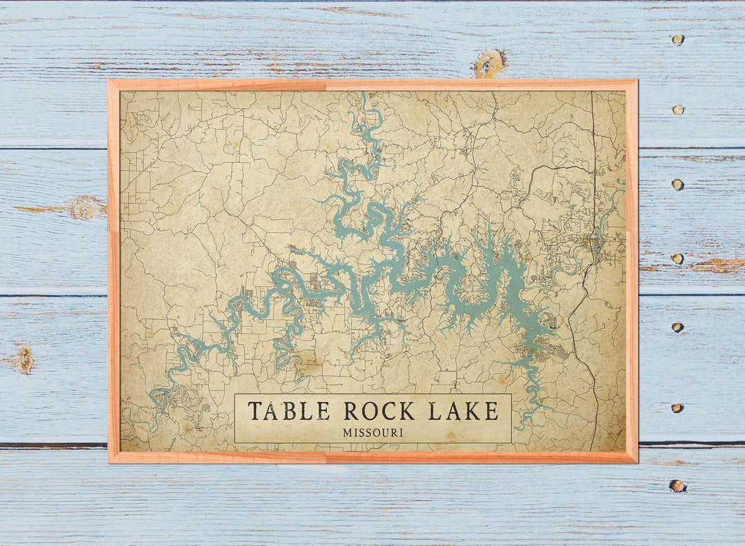 Printable Vintage Style Map Table Rock Lake Area Missouri - Etsy