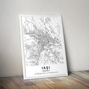 Printable Map of Iași, Romania With Street Names - Instant Download ...