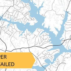 Printable Map of Lake Anna, Virginia - Instant Download \ Lake Map ...