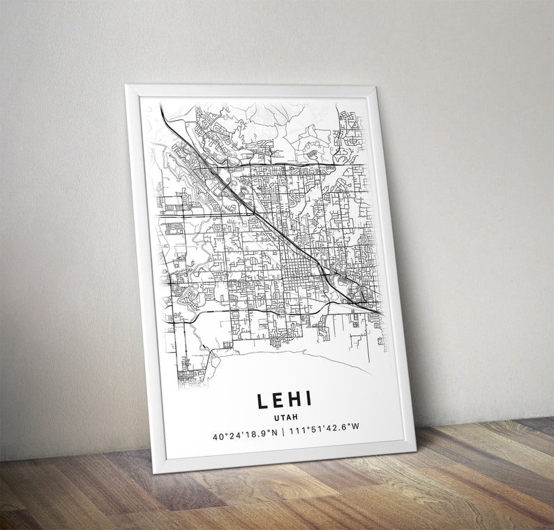 Printable Map of Lehi, Utah, USA With Street Names - Instant Download ...