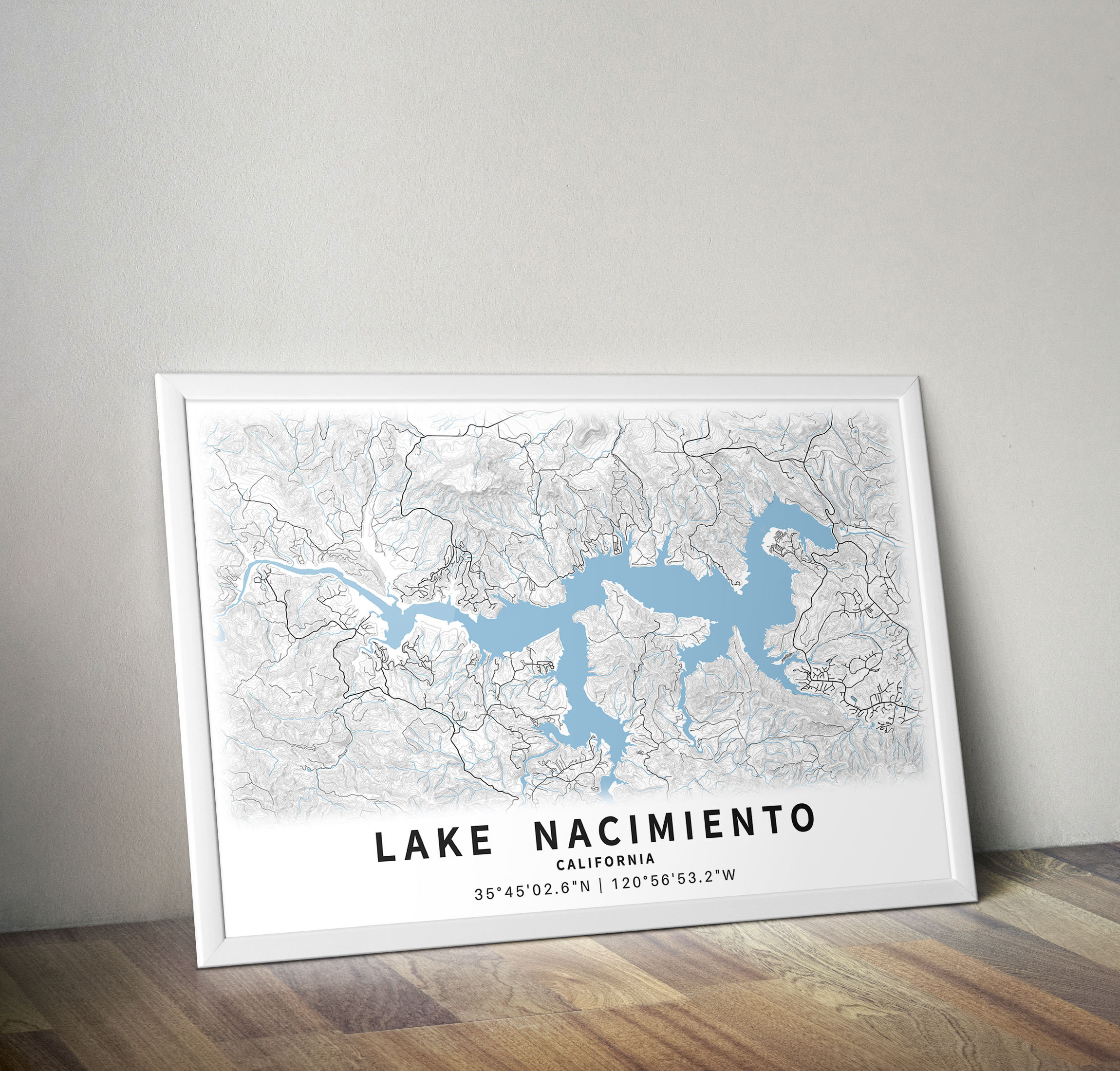 Printable Map of Lake Nacimiento California United States - Etsy Singapore