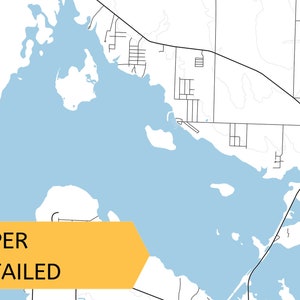 Printable Map of Pymatuning Lake, Pennsylvania and Ohio - Instant ...